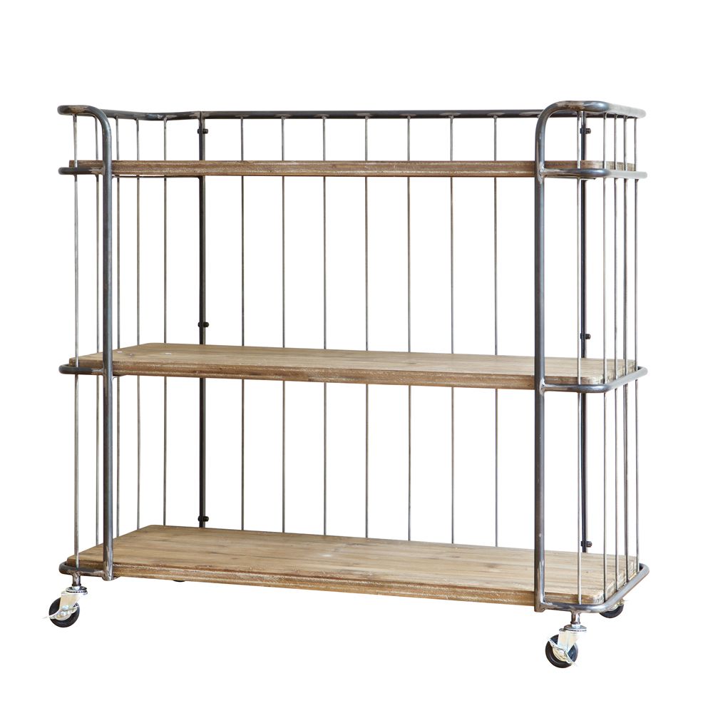 Kast trolley Medium GIRO - Silver hout B94 x D41 x H89 cm | DEBA Meubelen