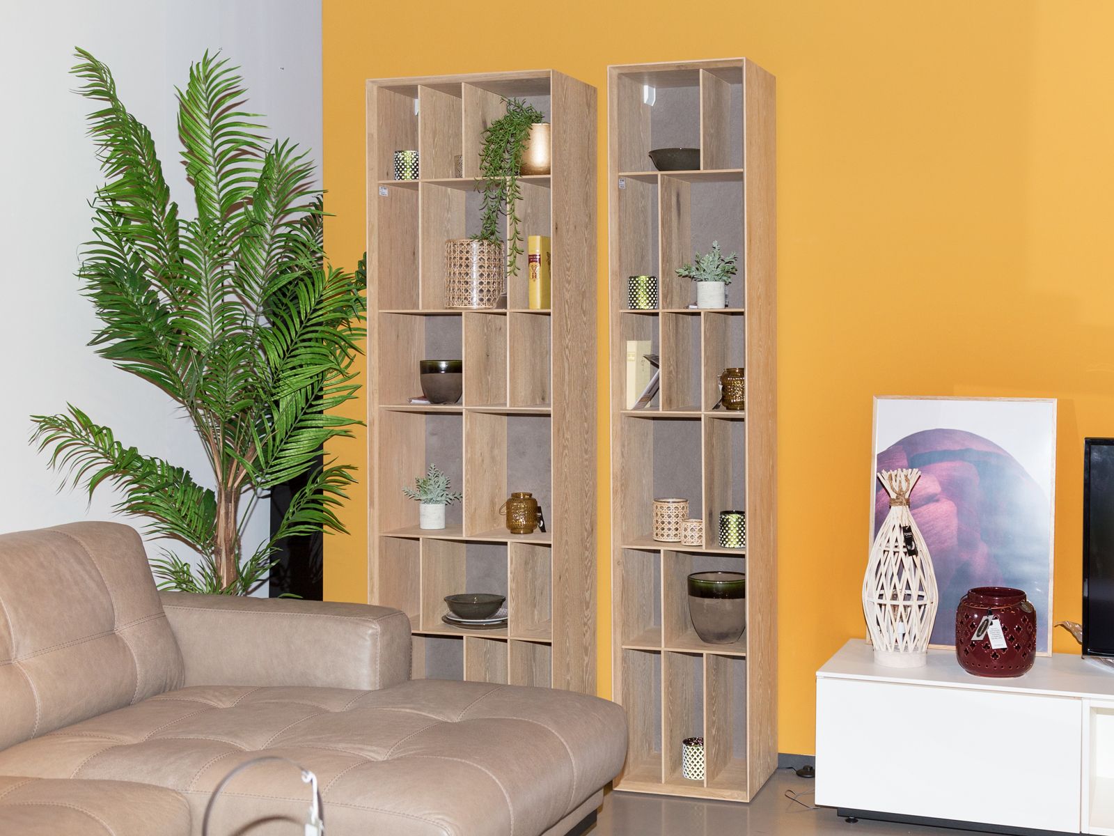 Kast toonzaalmodel: Boekenkast EPURE - Naturel eik hout B60 x D36 x H205 cm | DEBA Meubelen