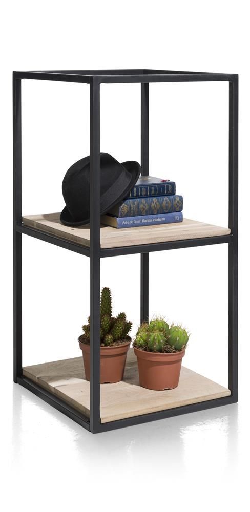 Open rek VINCENT - Zwart/hout zwart b45xd35xh88 | DEBA Meubelen