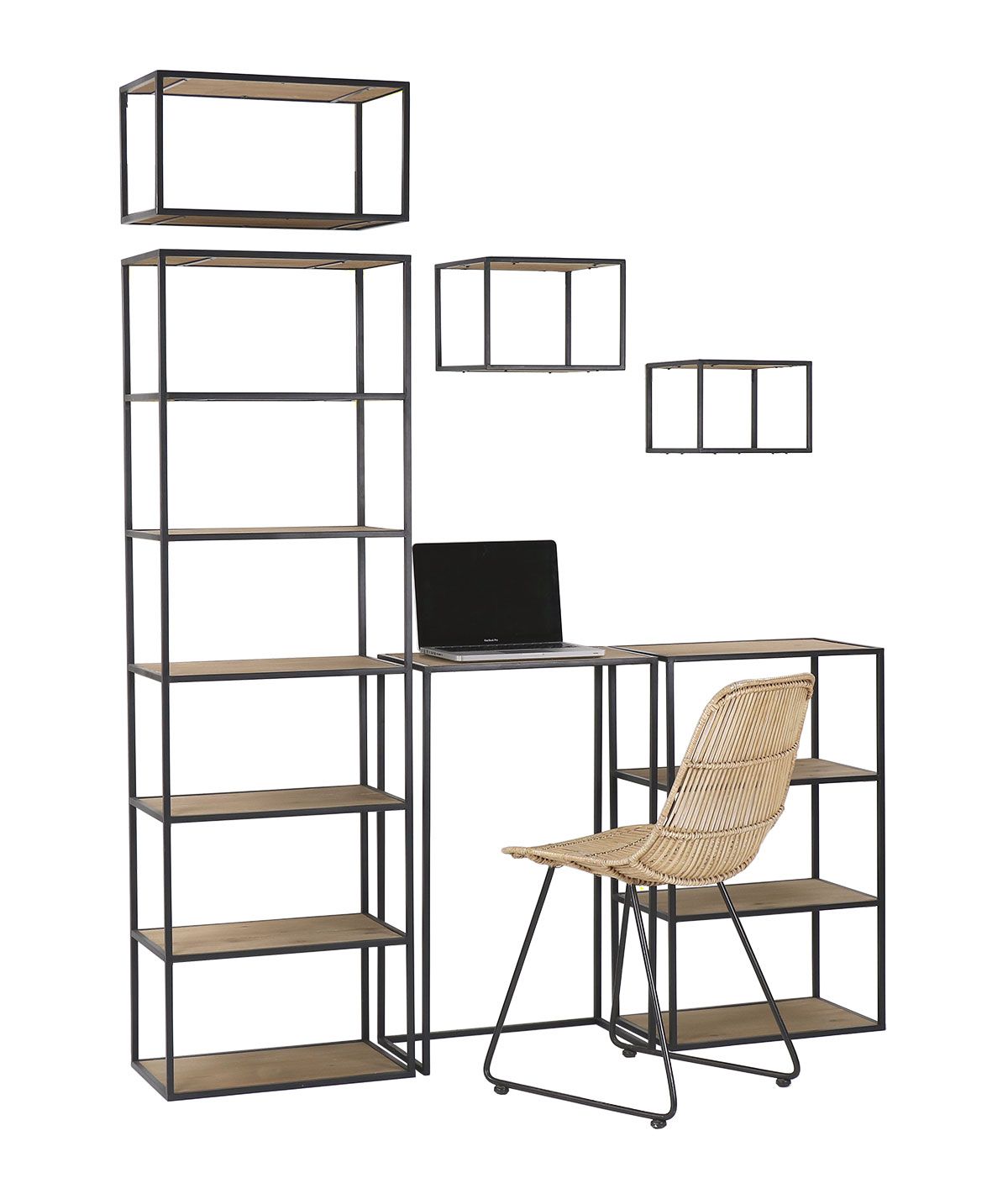 Kast Open rek ESSENTIAL zwart B50 x D30 x H81 cm | DEBA Meubelen