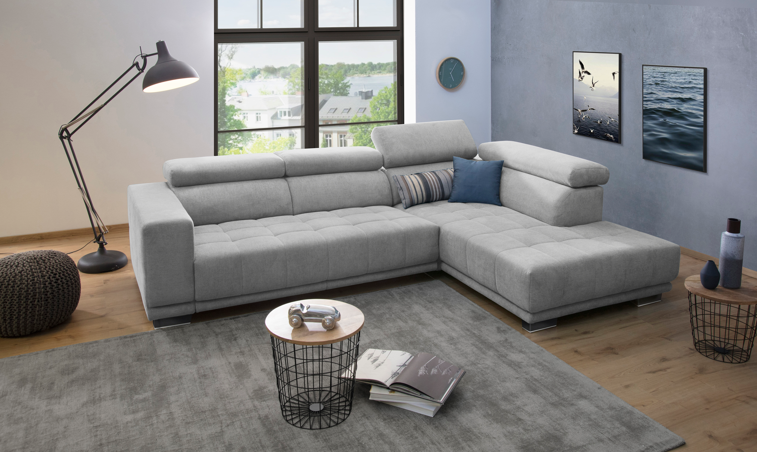 Hoekzetel Ada 7587 grijze l zetel