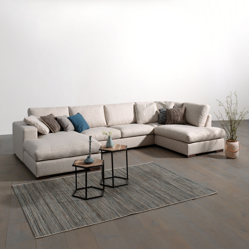 Landelijke hoekzetel Santiago u-zetel beige