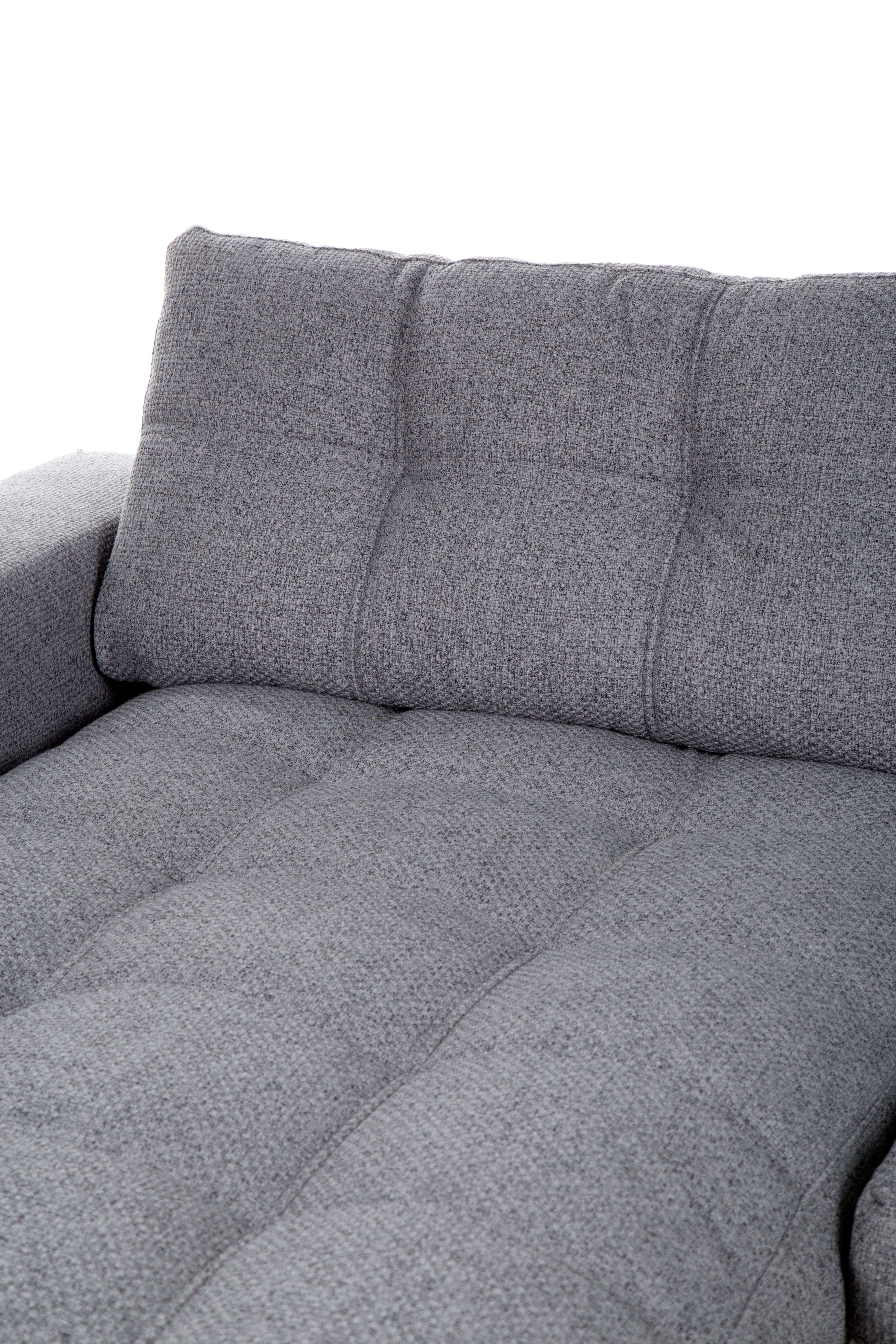 Moderne zetel Fayen stof grijs, poten metaal grijs B325 x D106/177 x ...