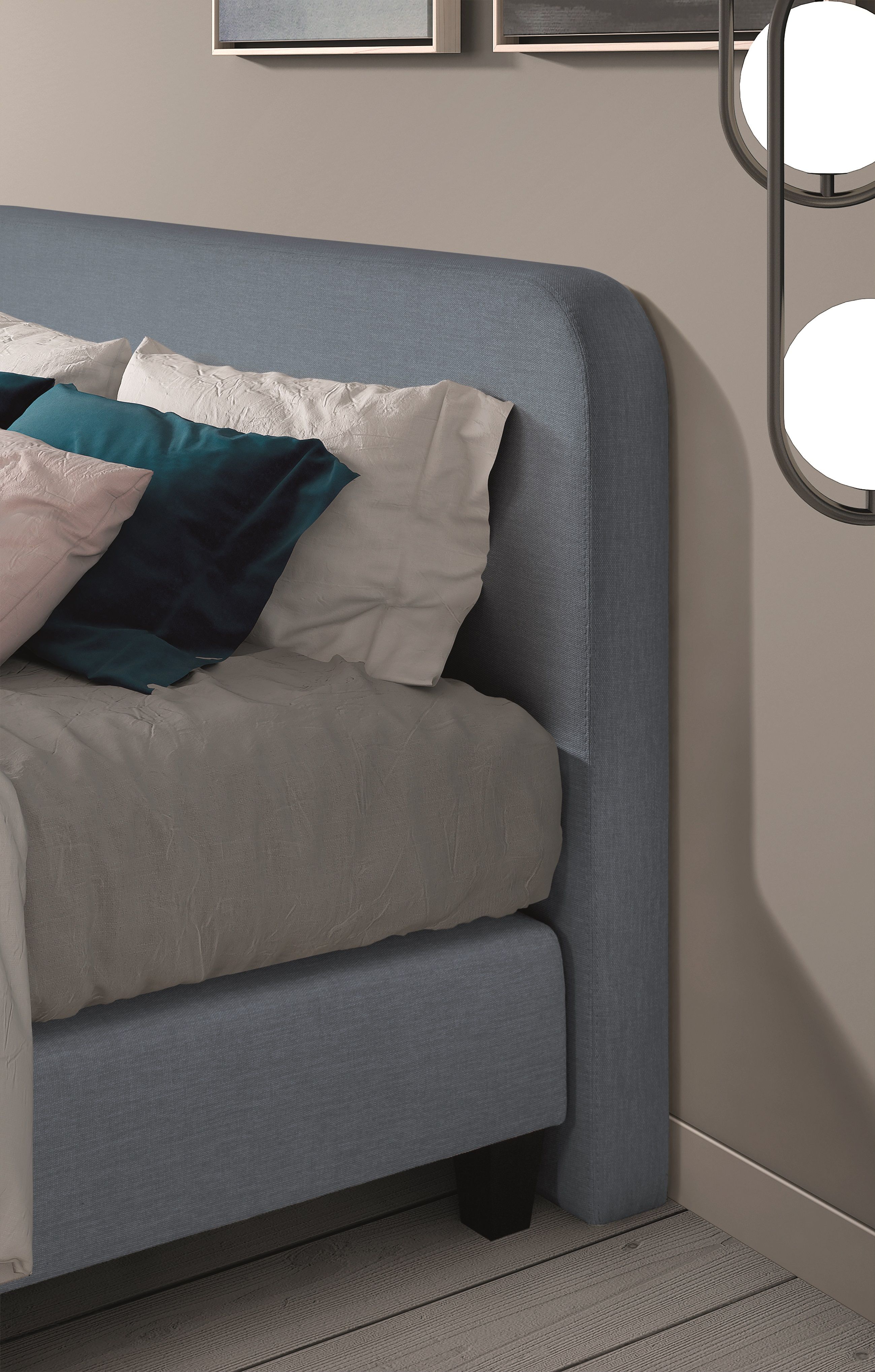 REVOR - Boxspring BE-COMFY incl. matras - blauw - b180 x d200 cm