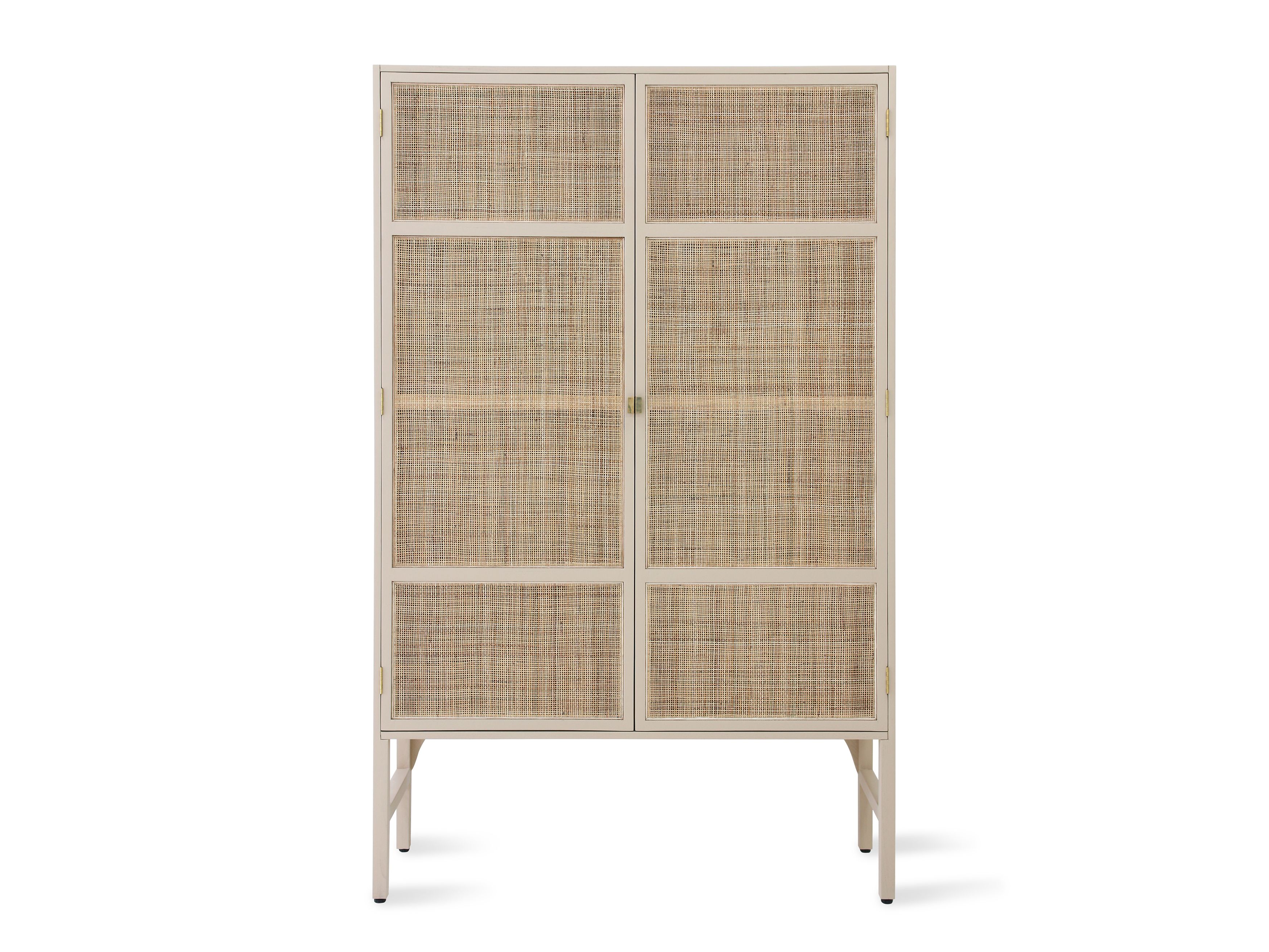 HK Living kast webbing cabinet hout B125 x D40 x H200 cm | DEBA Meubelen