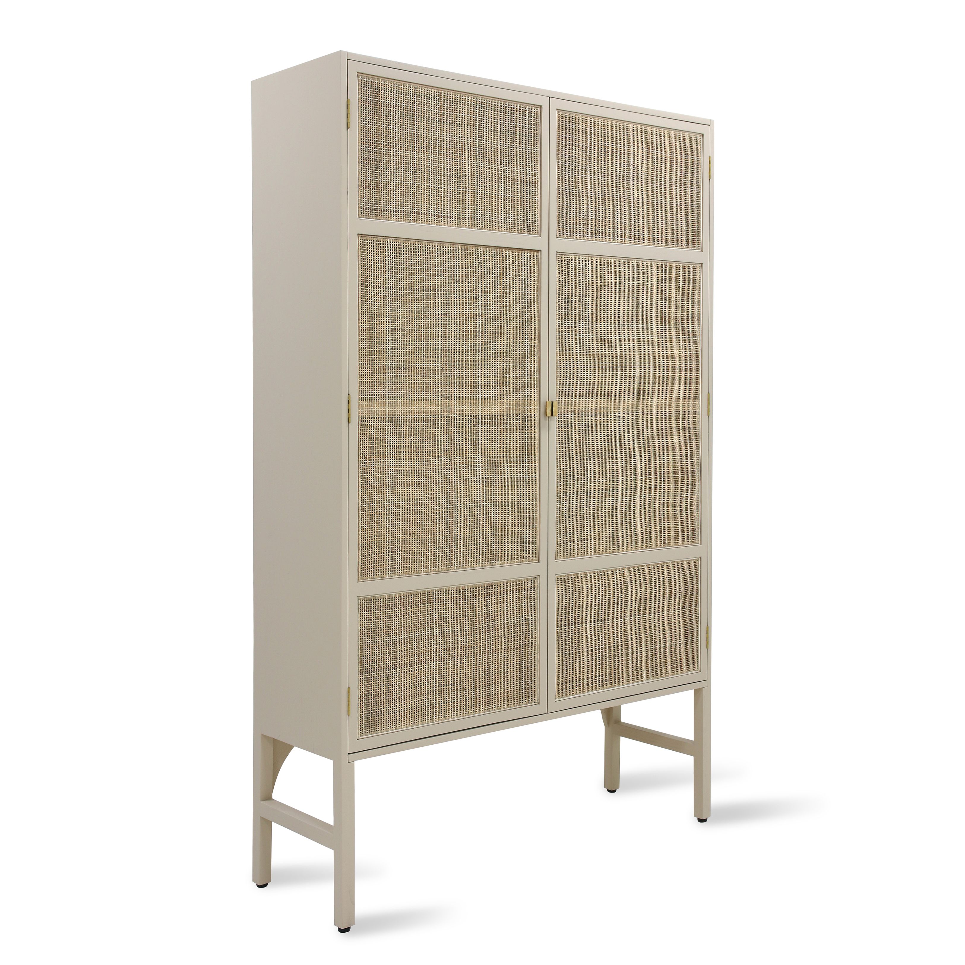 HK Living kast webbing cabinet hout B125 x D40 x H200 cm | DEBA Meubelen