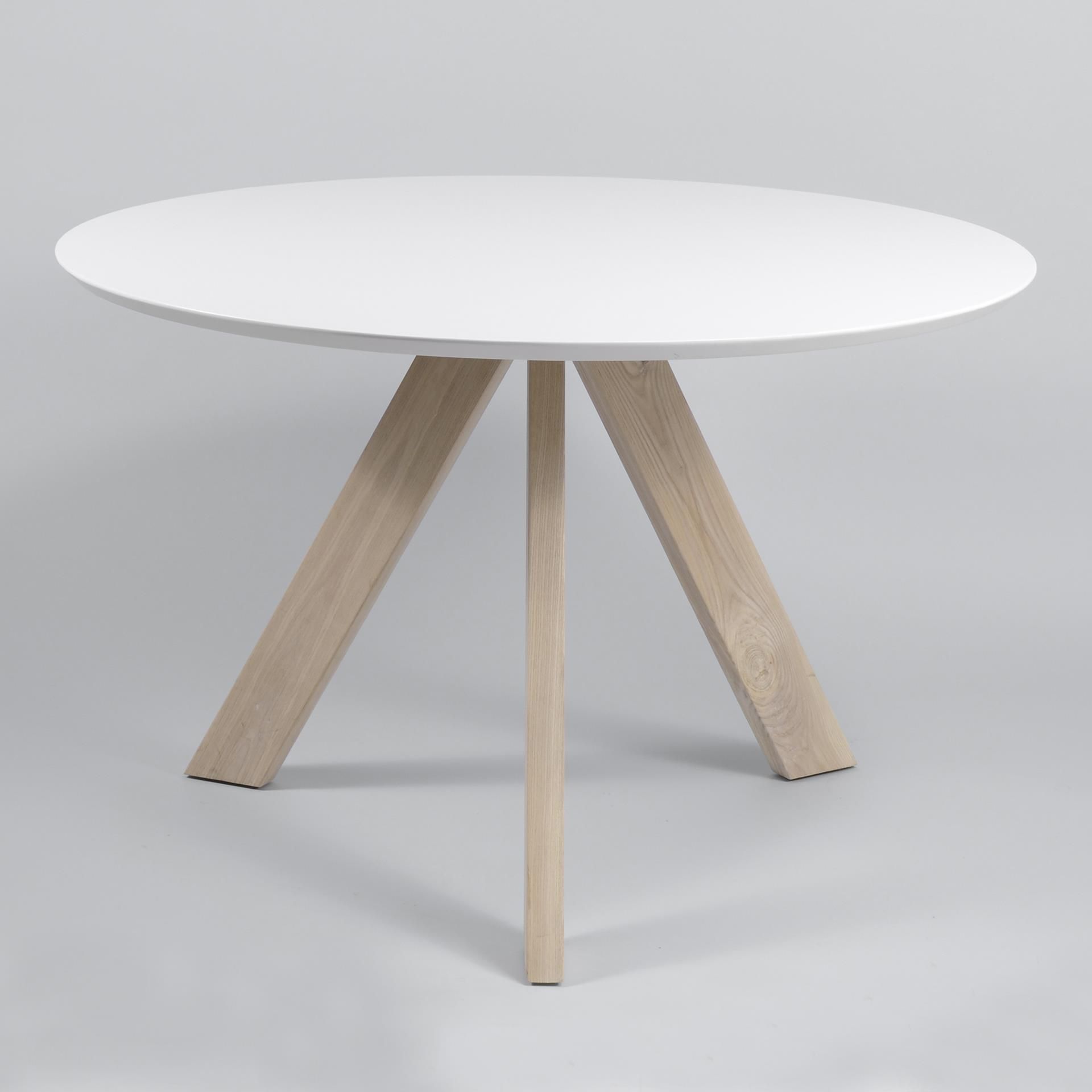 Ronde tafel in wit/hout wit Ø120 cm x H76 cm | DEBA Meubelen