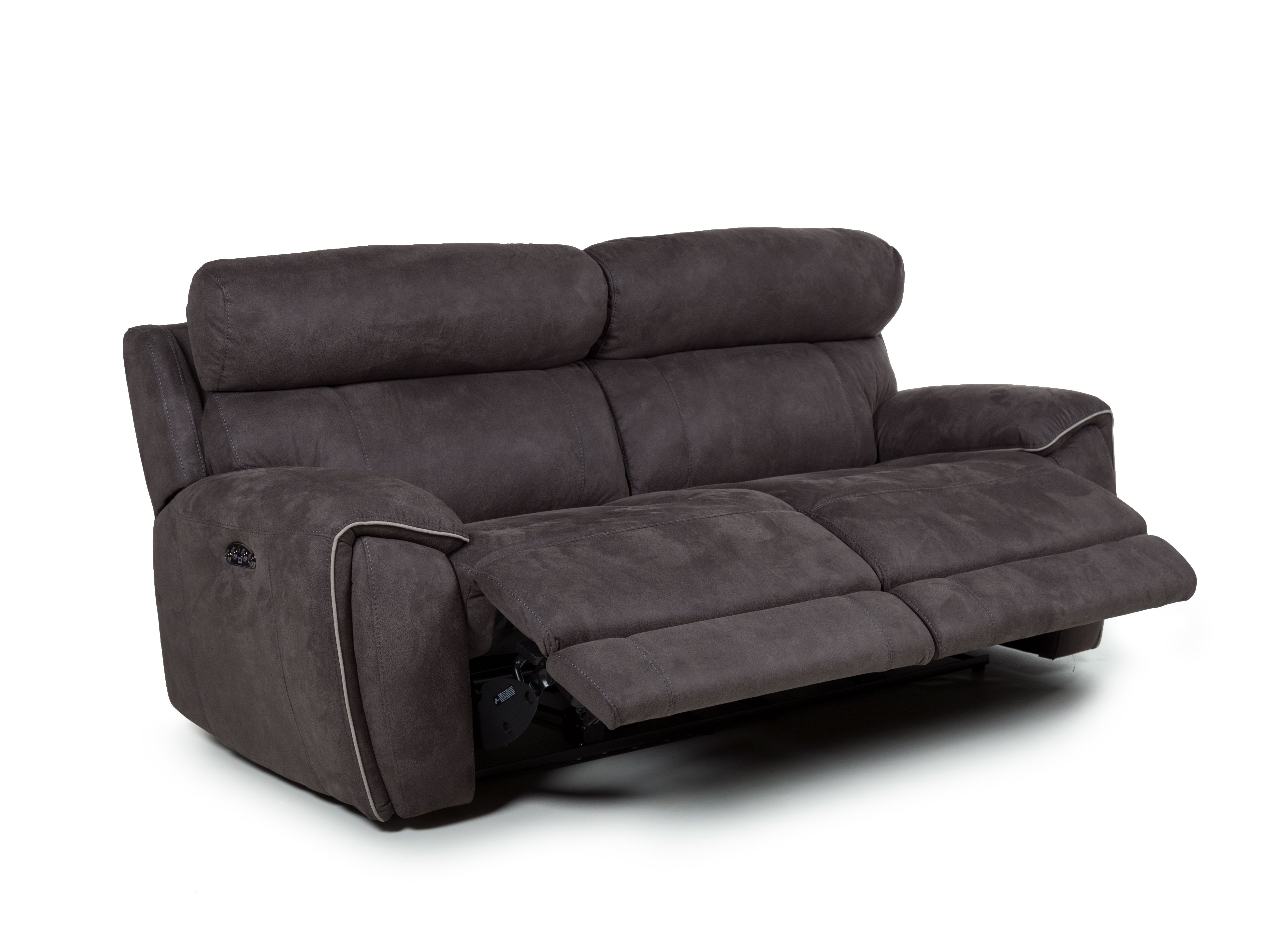 2,5-zit zetel met 2 elektrische relaxen en USB-poort - Antraciet grijs ...