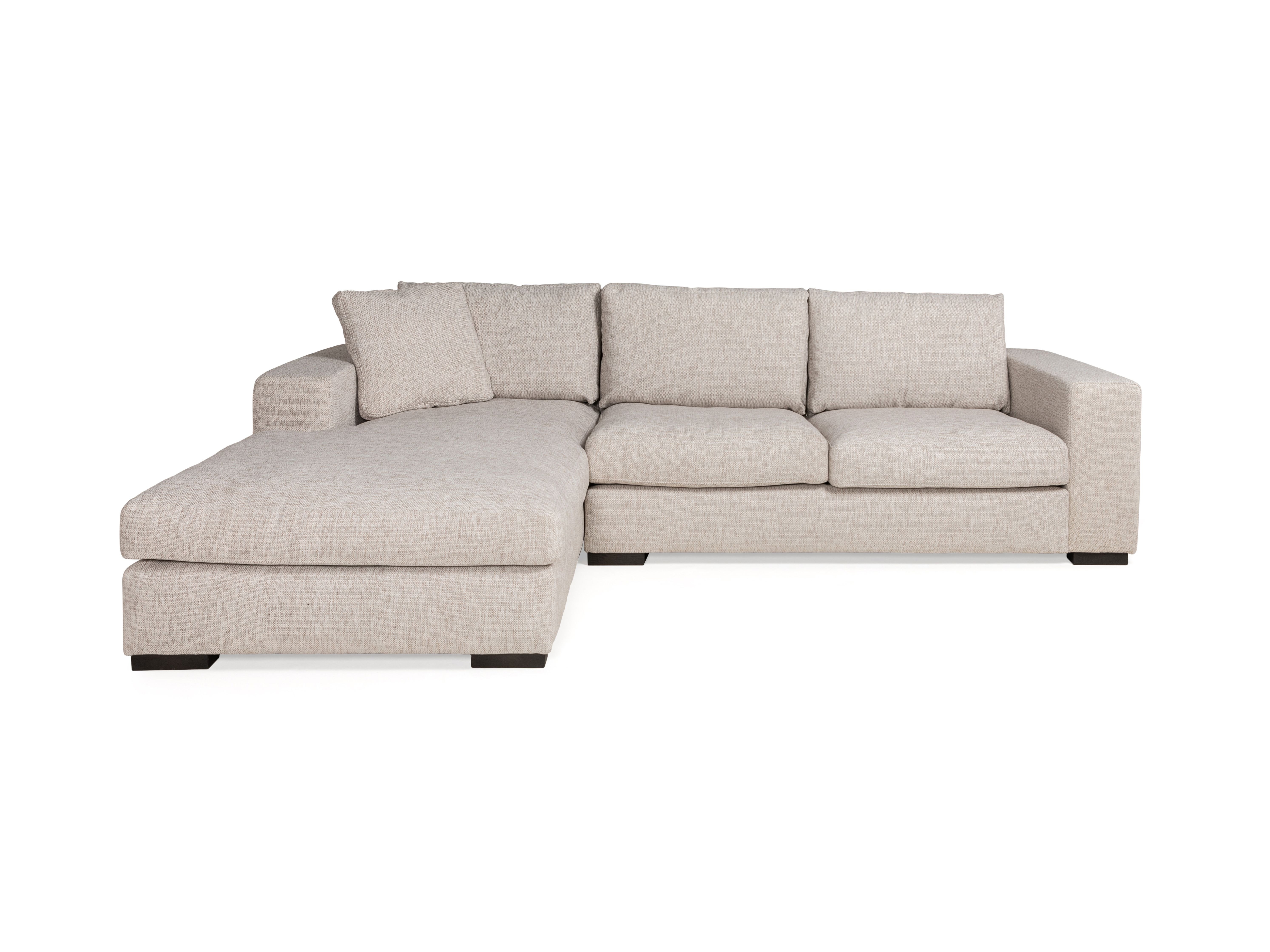 Hoekzetel Santiago longchair links beige stof beige B300 x D182 x H84 ...