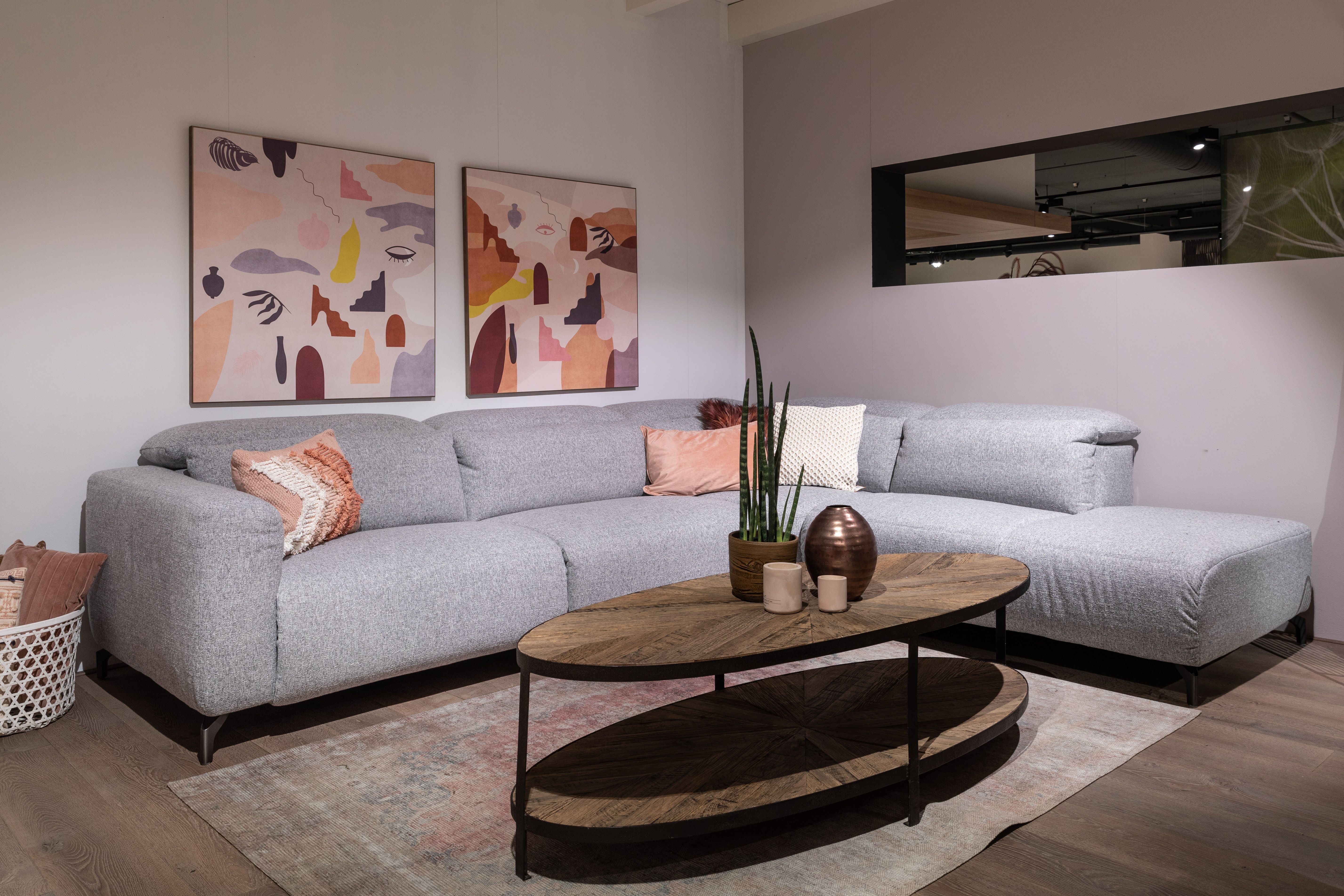 Hoekzetel Indi As lichtgrijs stof