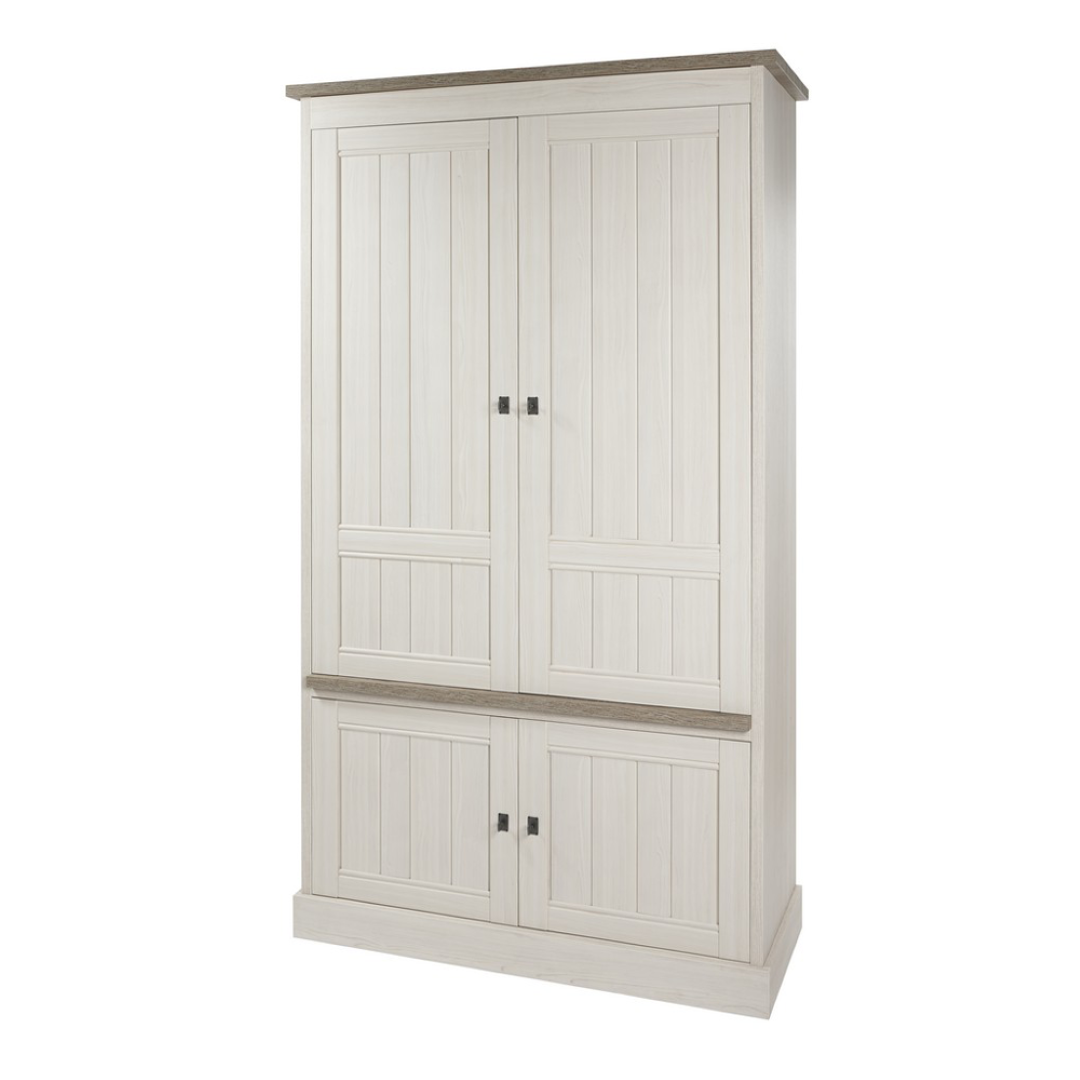 Barkast YORK - Lariks & Crystal Oak Beige wit B121,8 x D50 x H211 cm ...