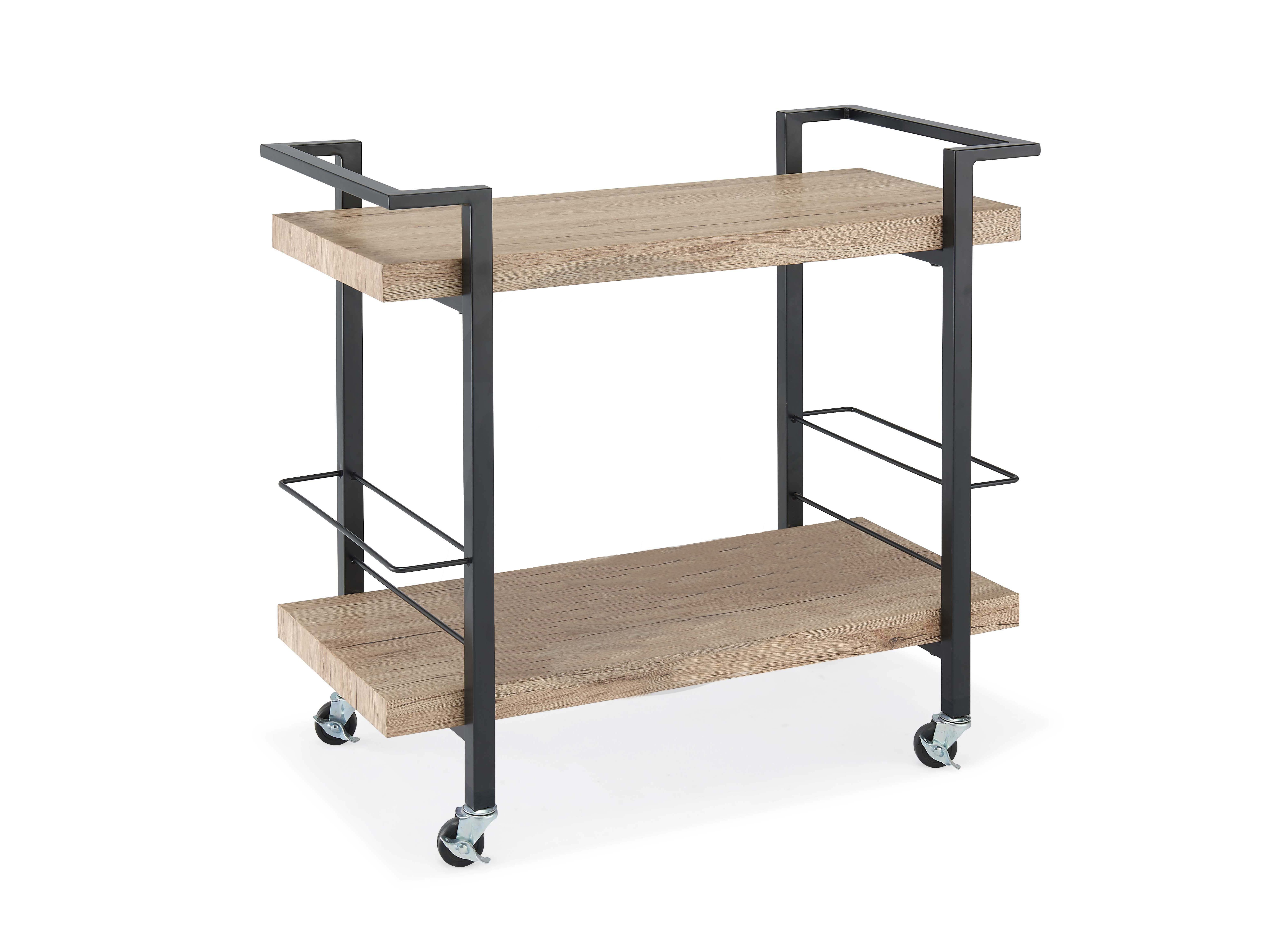 Serveerwagen Trolley uit hout en metaal hout B80 x D40 x H77 cm | DEBA ...