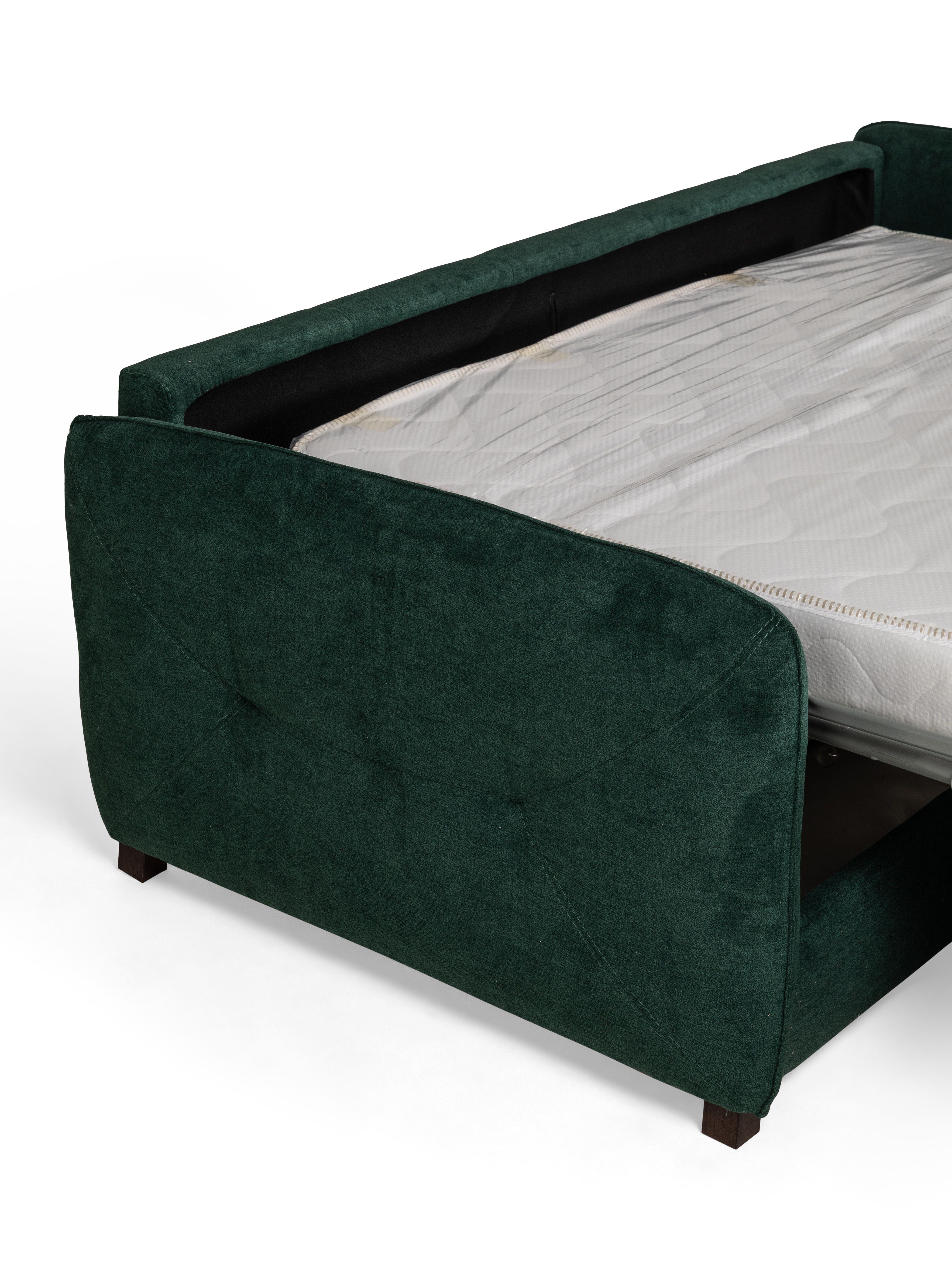 Zetelbed 3-zits ANNA - Groene stof groen B182 x D104/210 x H94 | DEBA ...