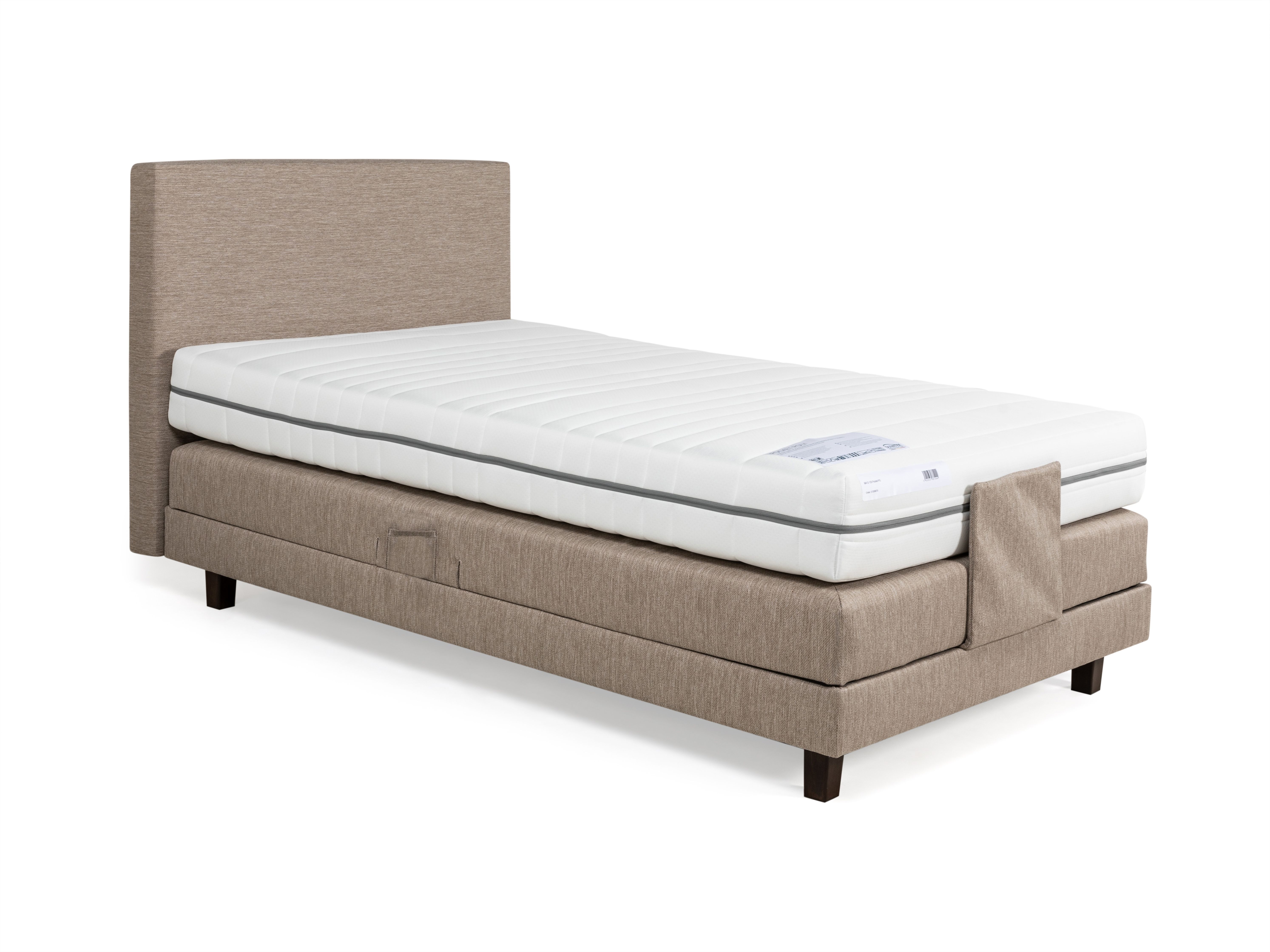 Elektrische boxspring met pocketverenmatras beige B120 x D200 x H95 cm ...