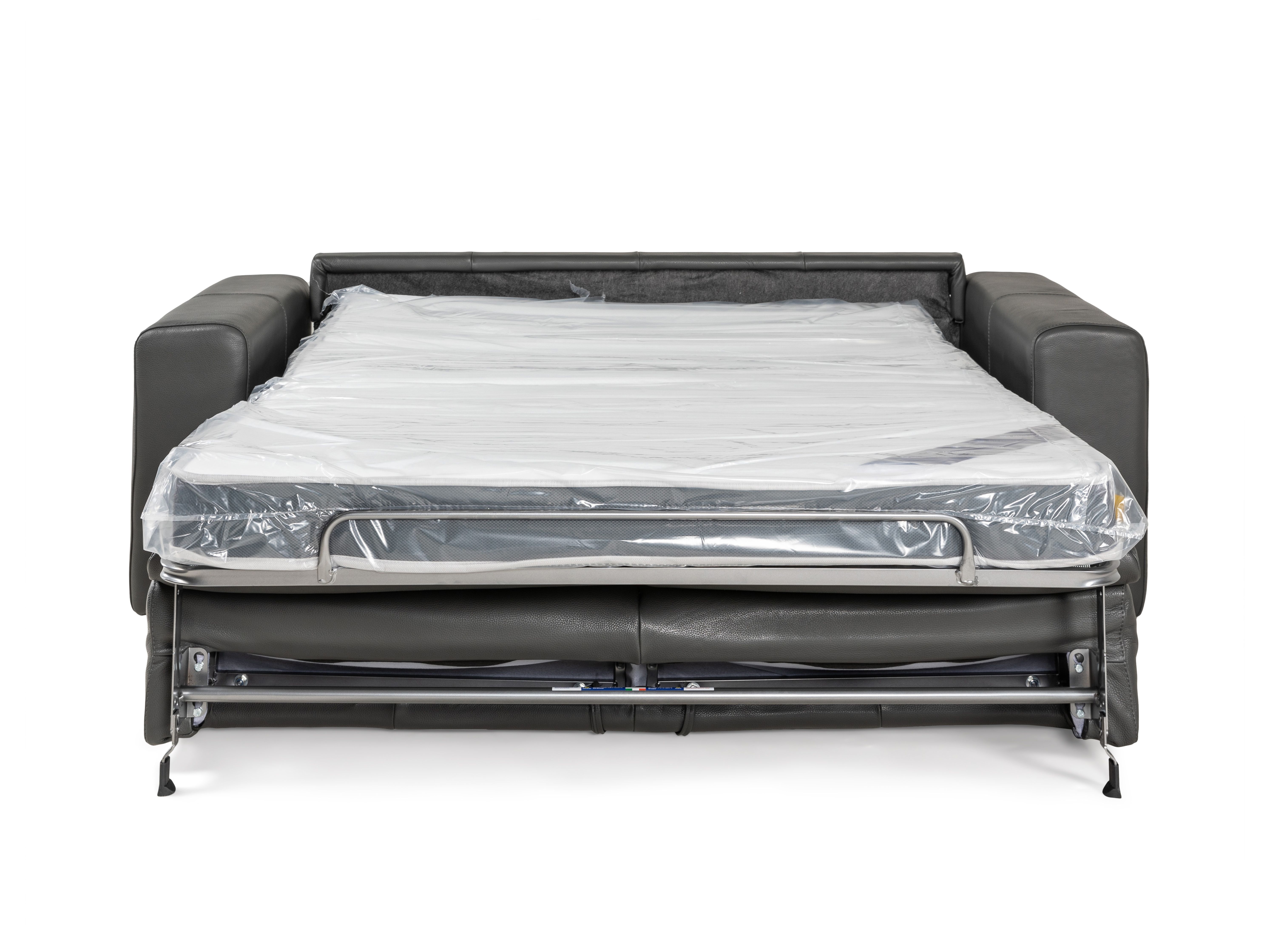 Altoni zetelbed Morris grijs leder grijs B210 x D95 x H100 cm | DEBA ...