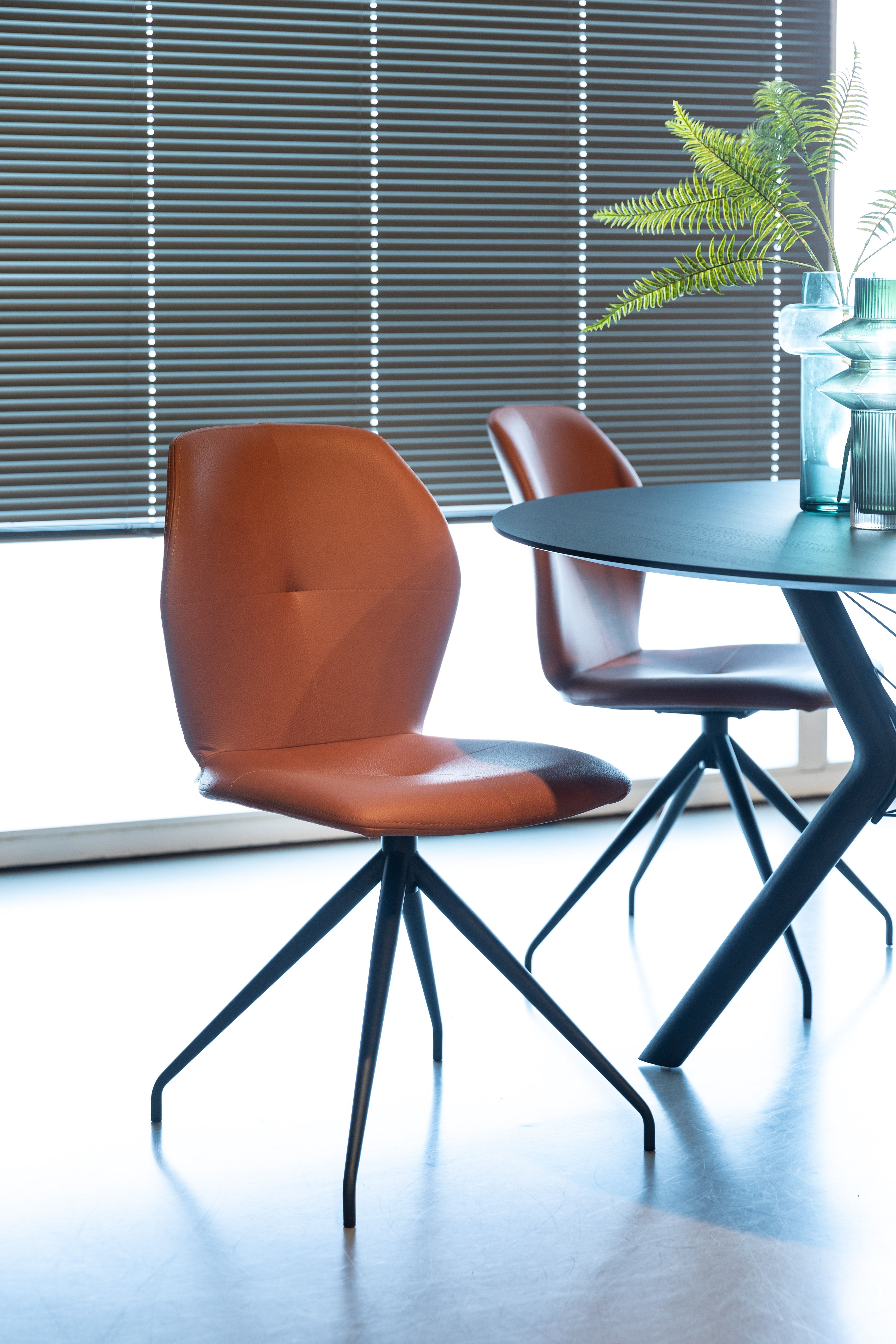 Eetkamerstoel Moods - Cognac / zwart