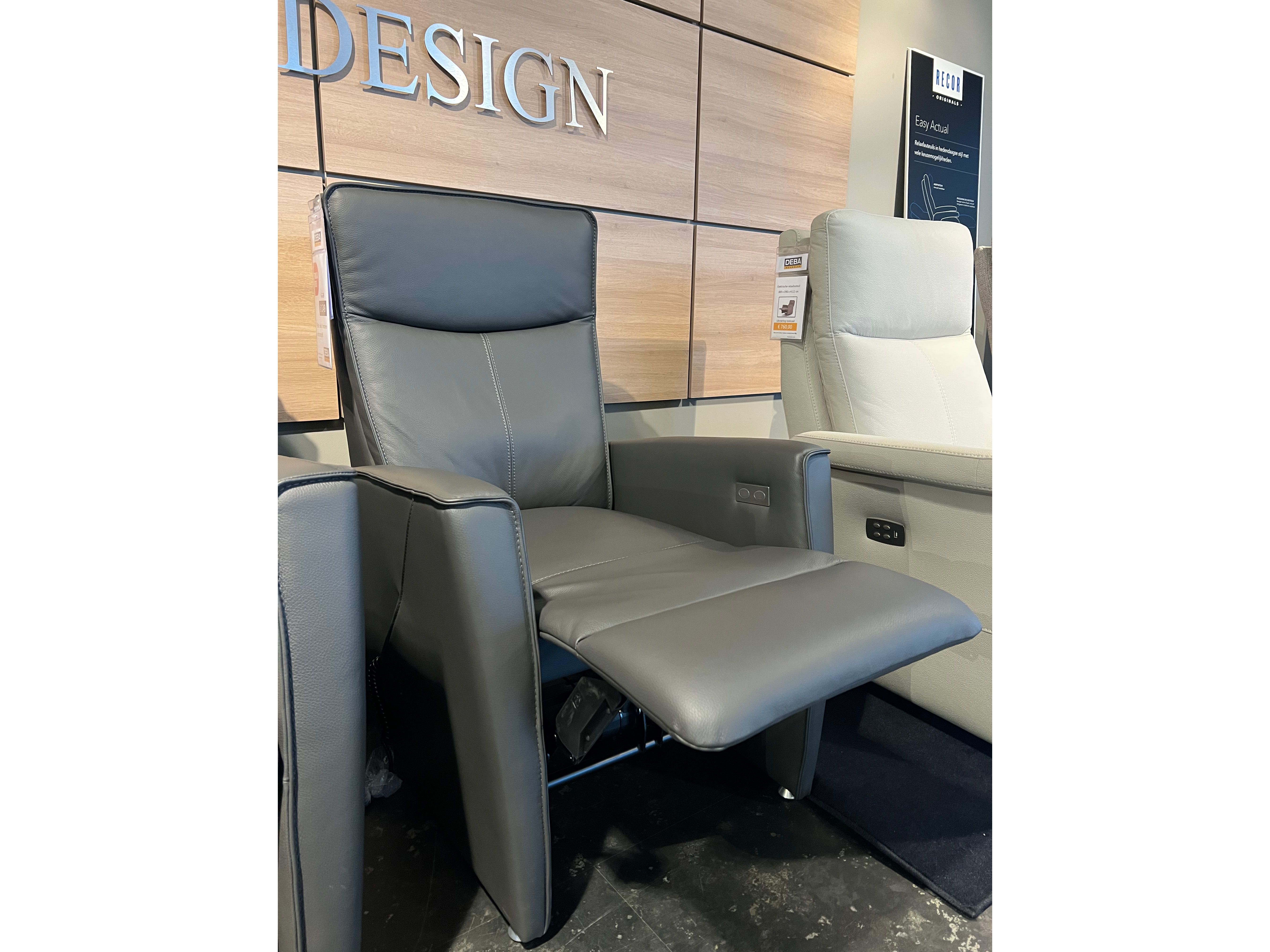 Richter Young Design elektrische relaxzetel antraciet grijs B70 x D85 x ...