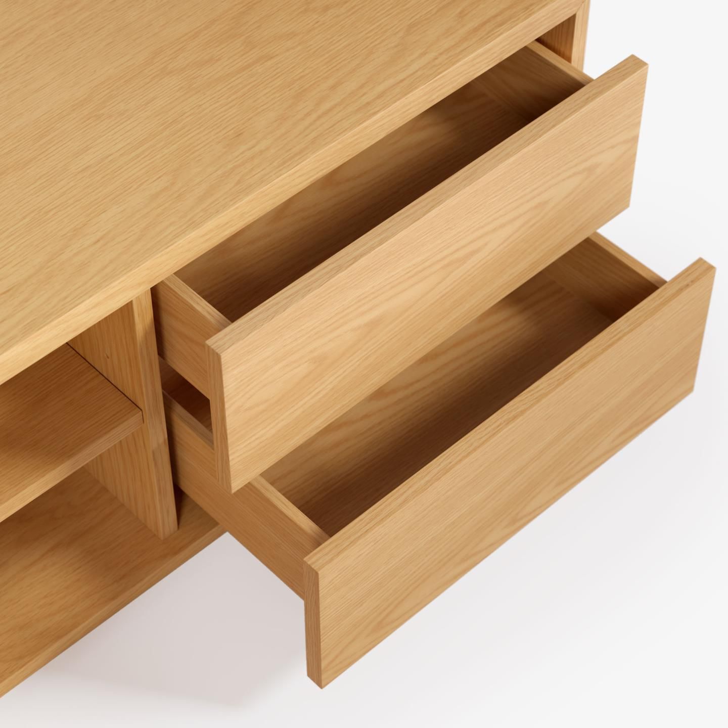 Kave Home Abilen tv meubel eik fineer hout B150 x D36 x H44 cm | DEBA ...