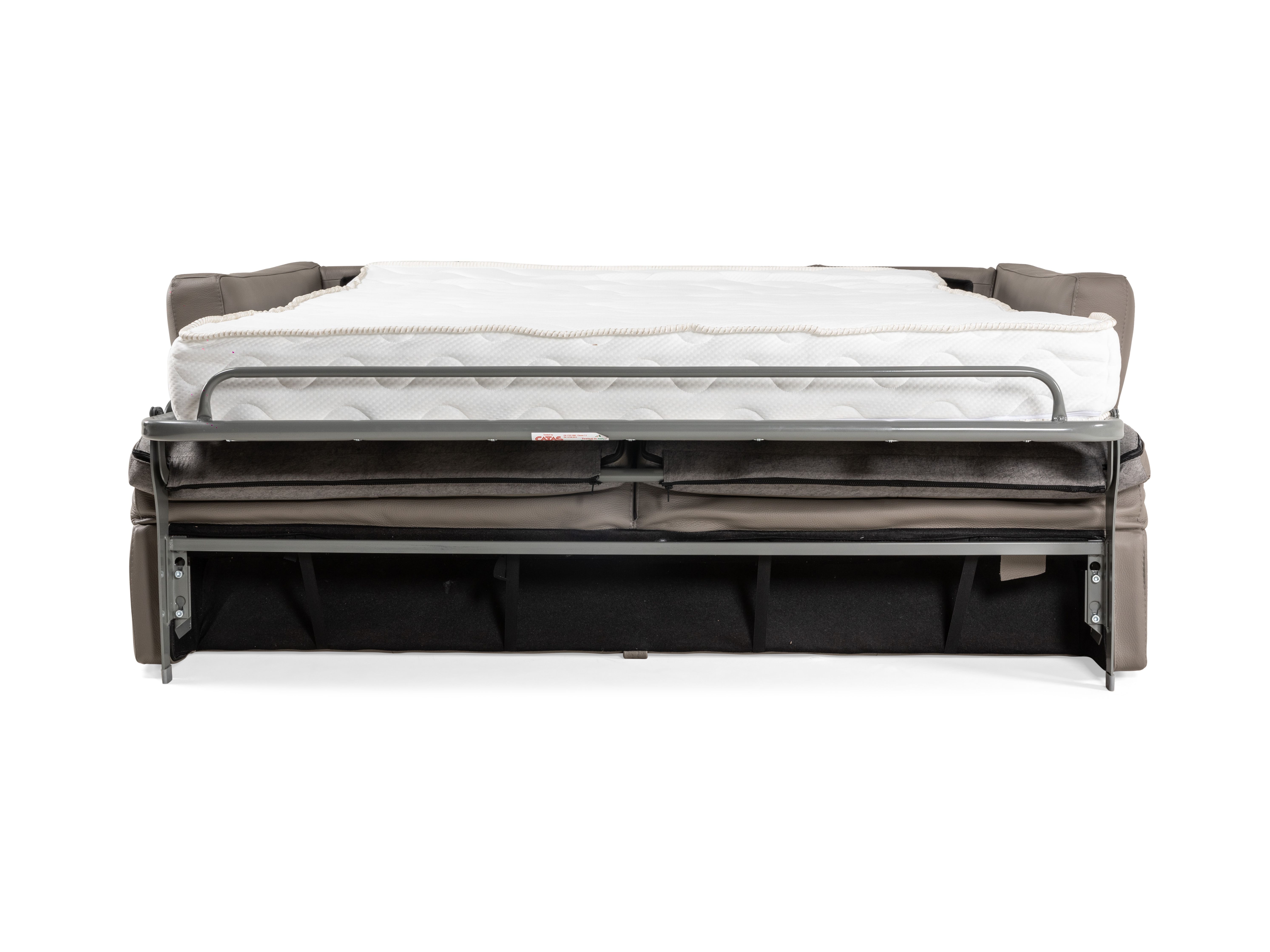 Zetelbed MONTREAL - Beige leder beige B200 x D102/210 x H75/96 cm ...