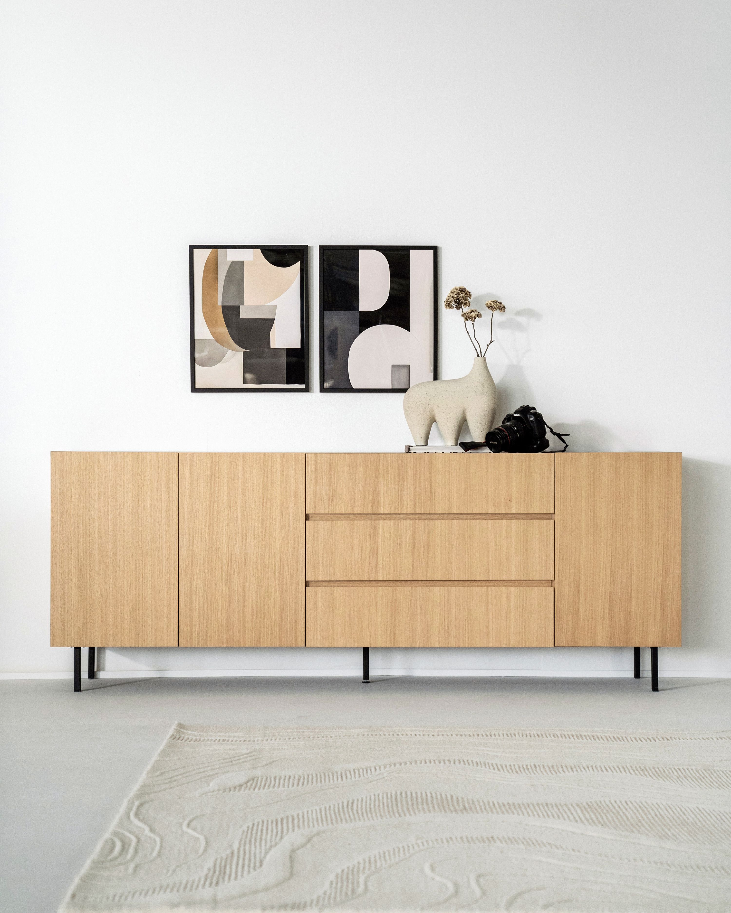 Eleonora Thomas dressoir eiken hout hout B210 x D42,5 x H80 cm | DEBA ...