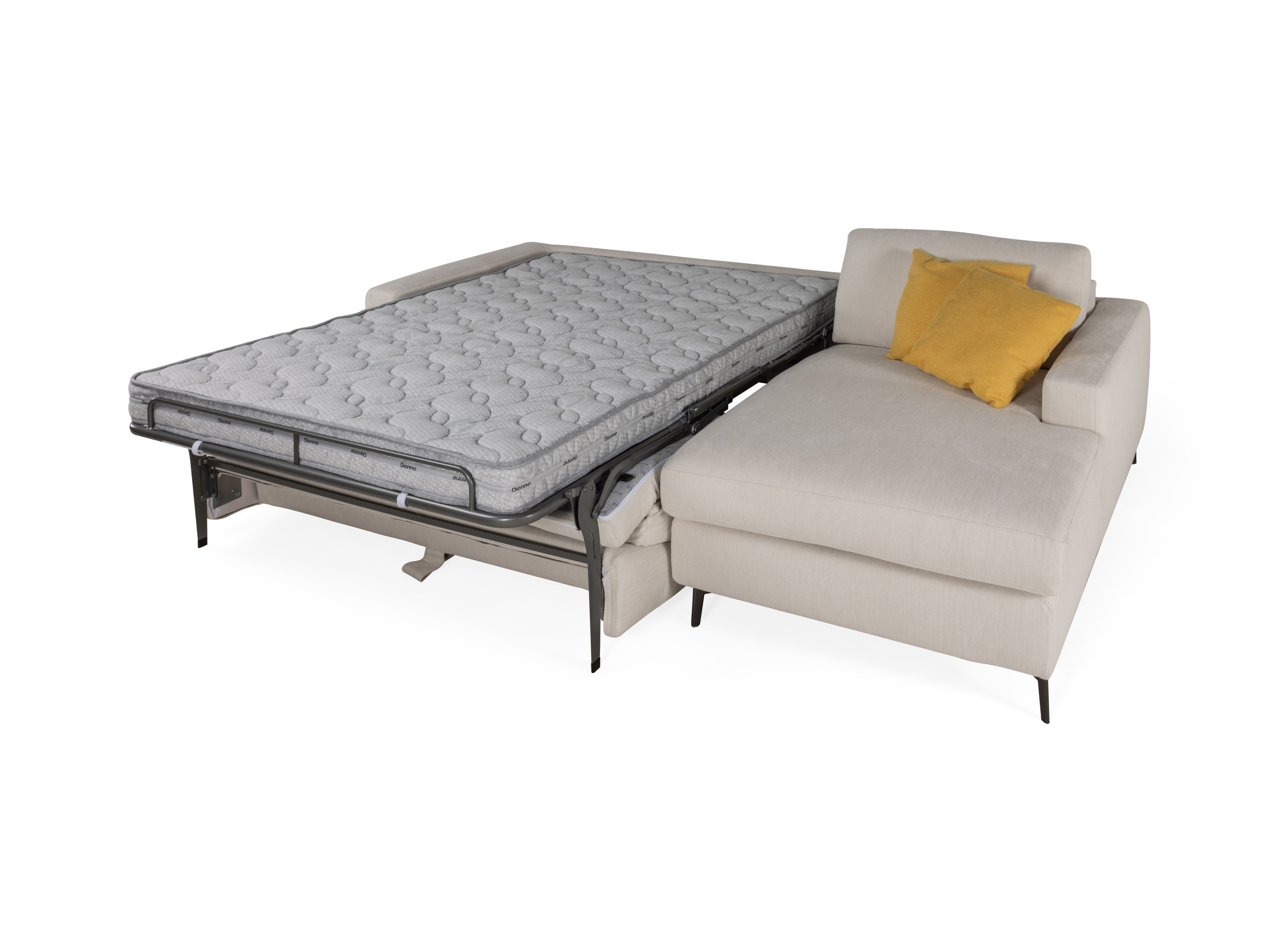 Dienne Lisbona zetelbed met opbergruimte L-zetel stof matras beige B281 ...