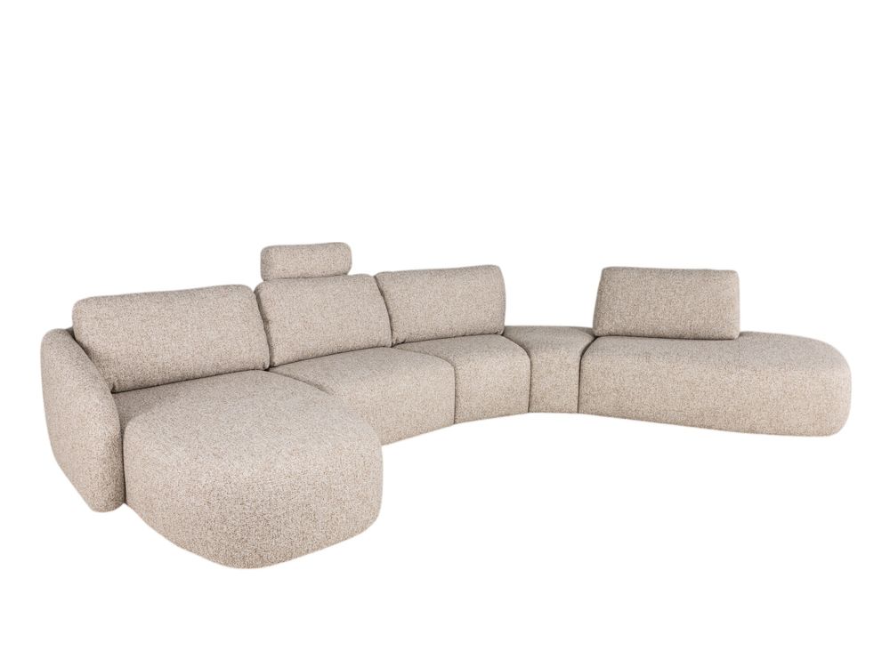 Xooon Merano hoekzetel beige koper gestructureerde stof organisch