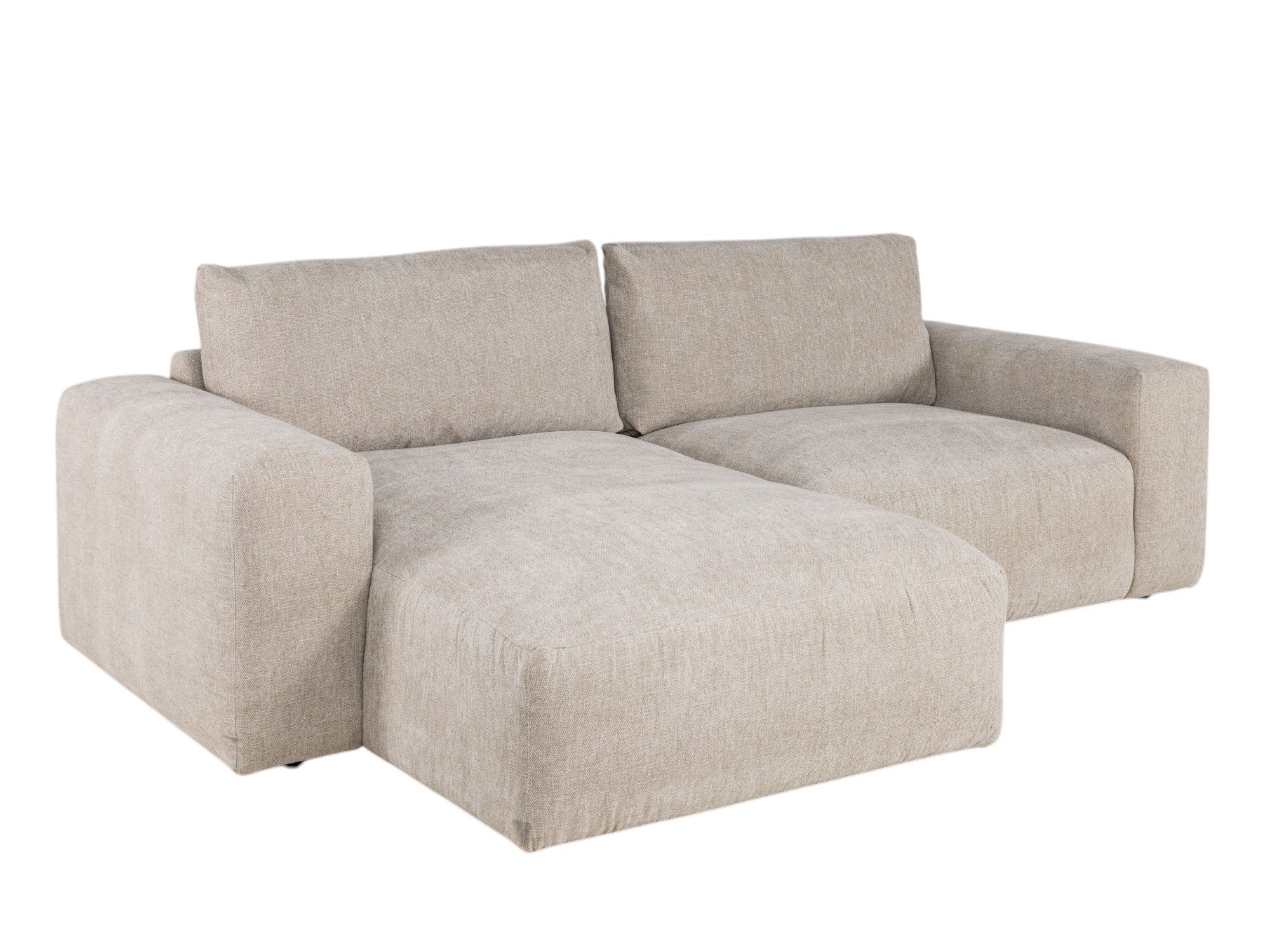 Easysofa Longero hoekzetel beige stof l-vorm beige B233 x D105/165 x ...