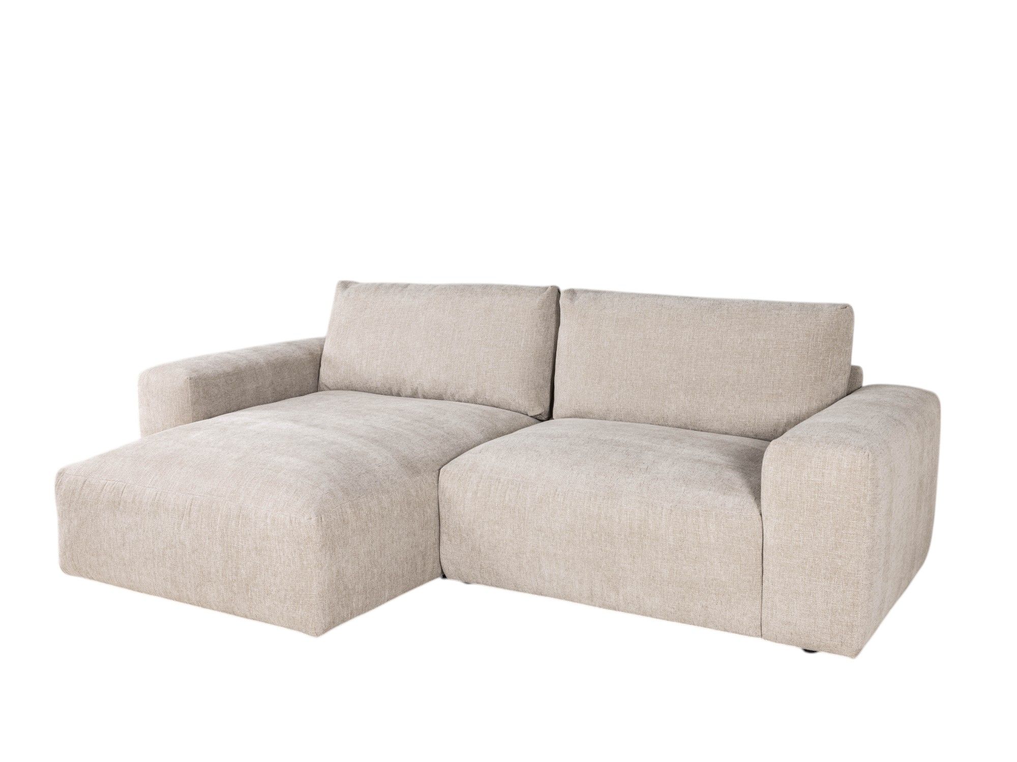 Easysofa Longero hoekzetel beige stof l-vorm beige B233 x D105/165 x ...