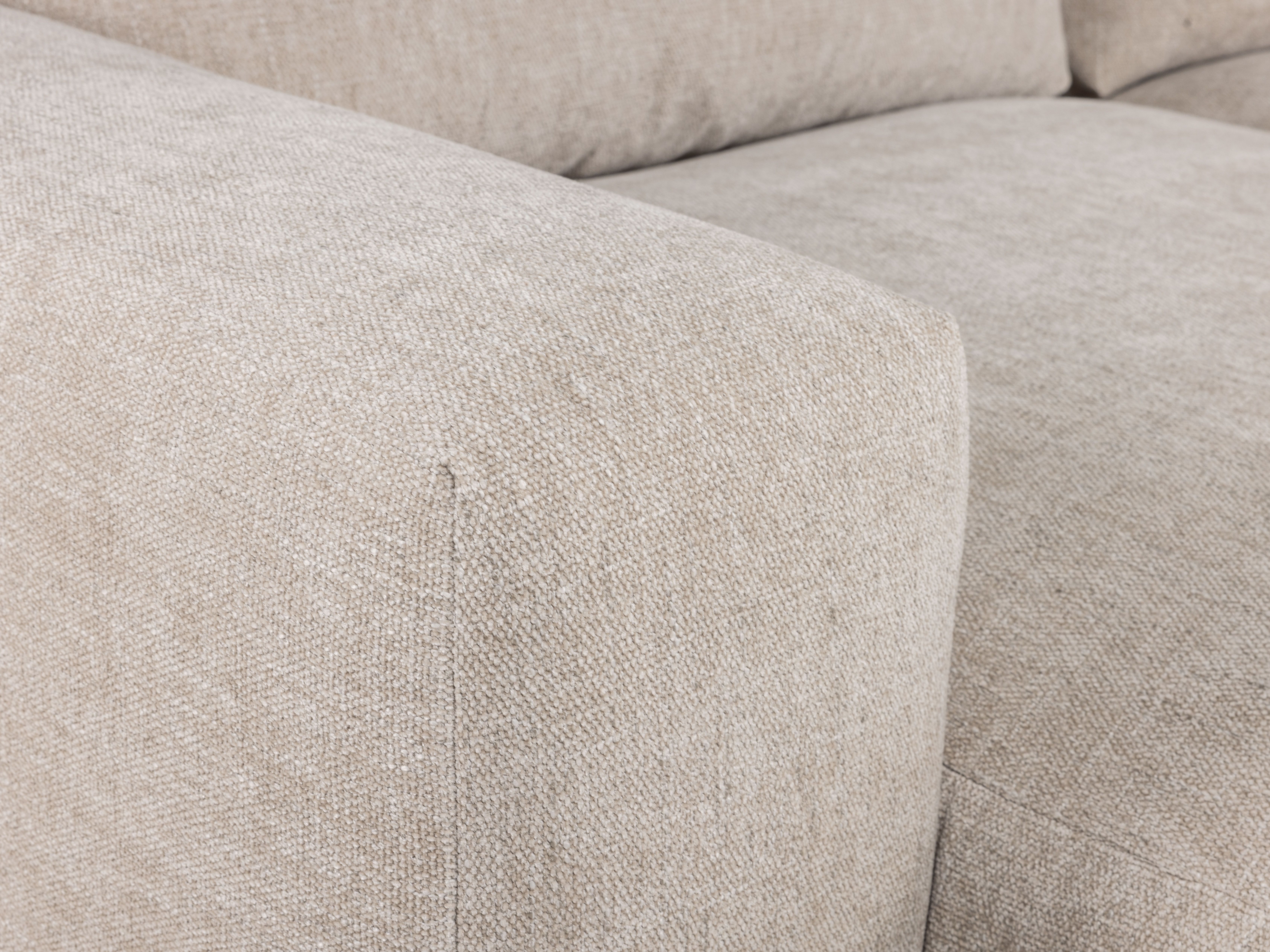 Easysofa Longero hoekzetel beige stof l-vorm beige B233 x D105/165 x ...