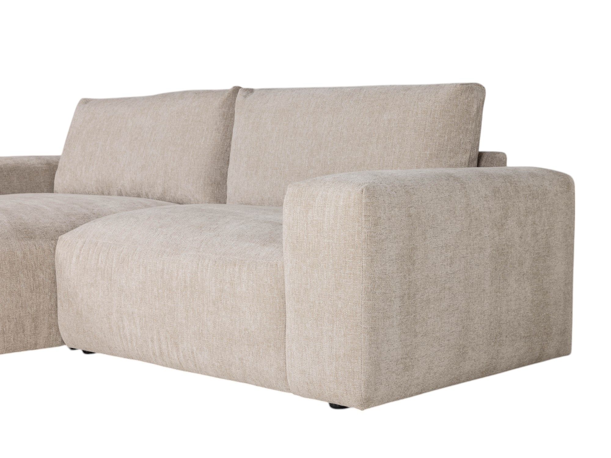 Easysofa Longero hoekzetel beige stof l-vorm beige B233 x D105/165 x ...