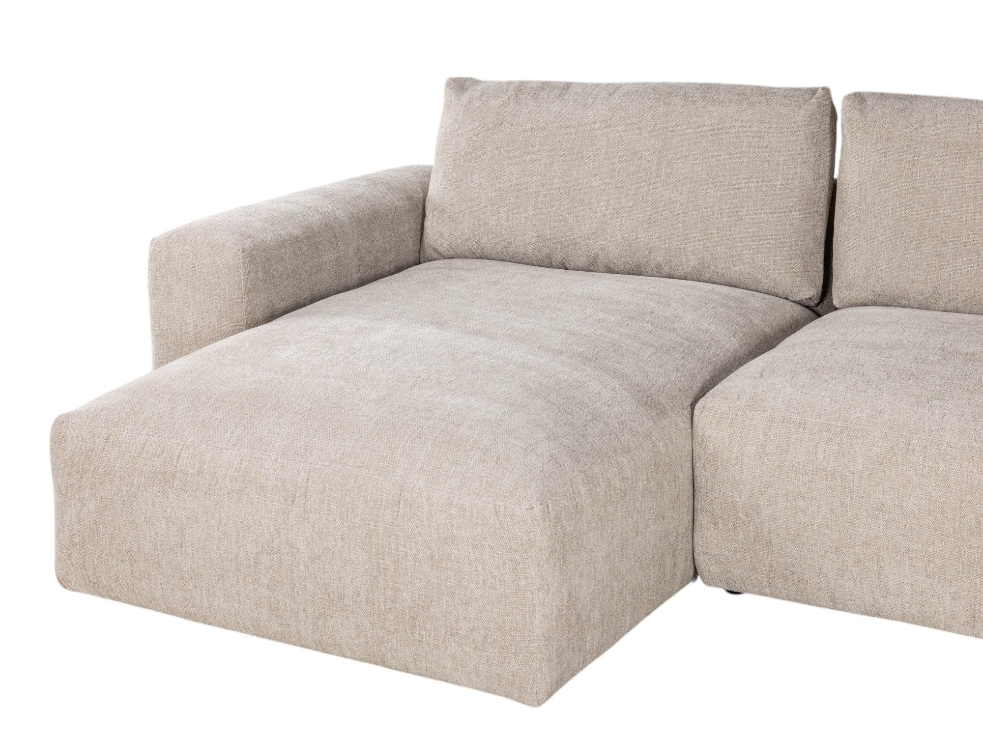 Easysofa Longero hoekzetel beige stof l-vorm beige B233 x D105/165 x ...