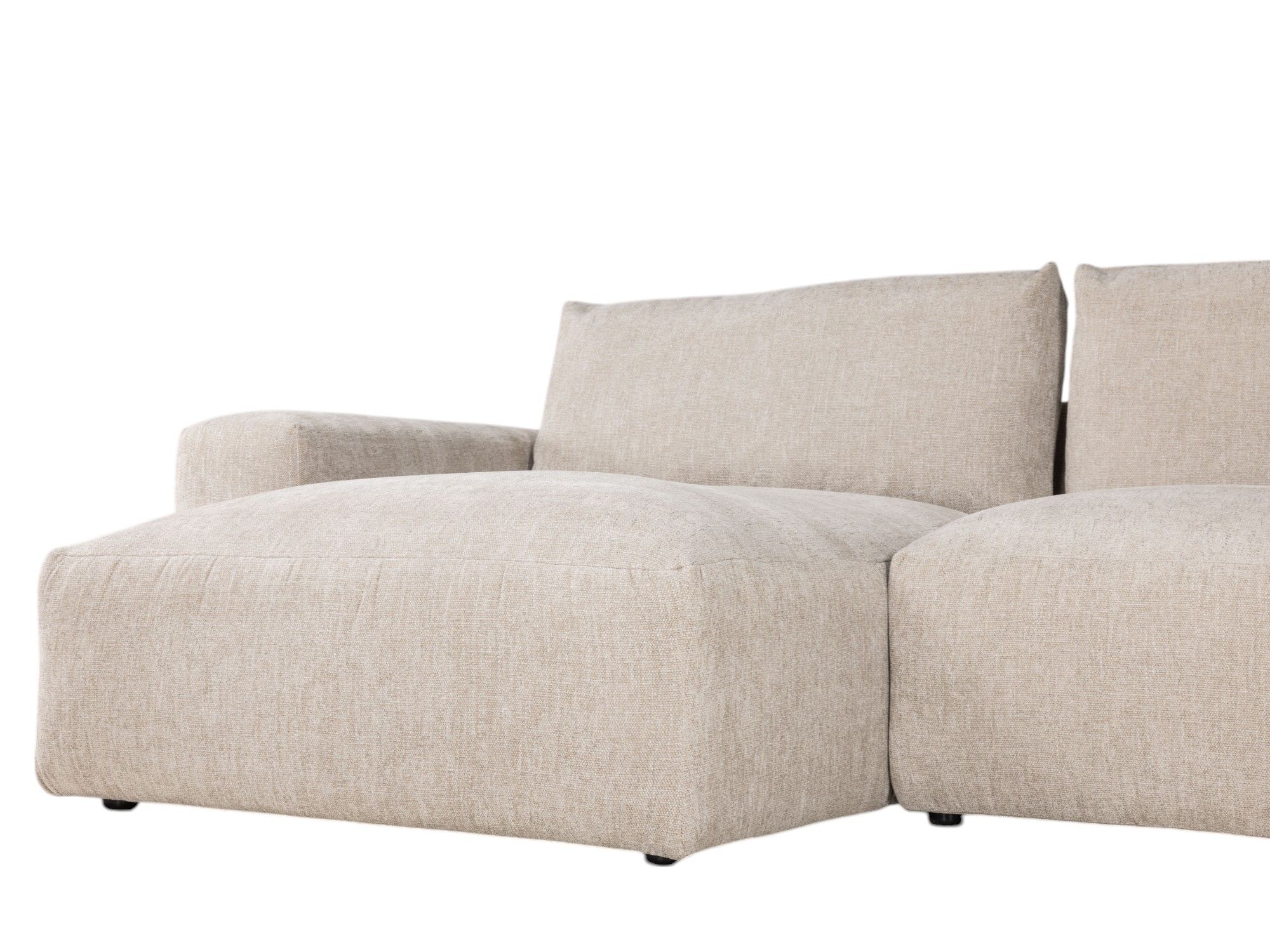 Easysofa Longero hoekzetel beige stof l-vorm beige B233 x D105/165 x ...