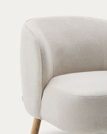 Kave Home Ulit fauteuil groen chenillestof massief beukenhout
