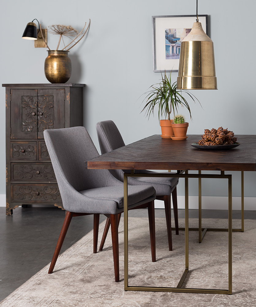 DUTCHBONE - Tafel CLASS - Acacia/goud - hout - B180 x D90 x H75 cm
